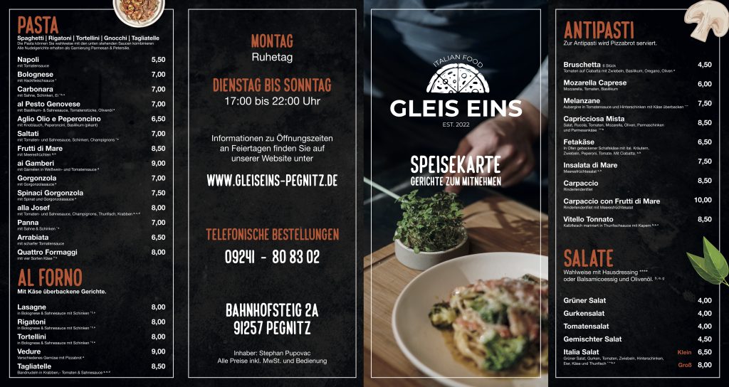GLEIS EINS Pegnitz – Pizza und Pasta in Pegnitz