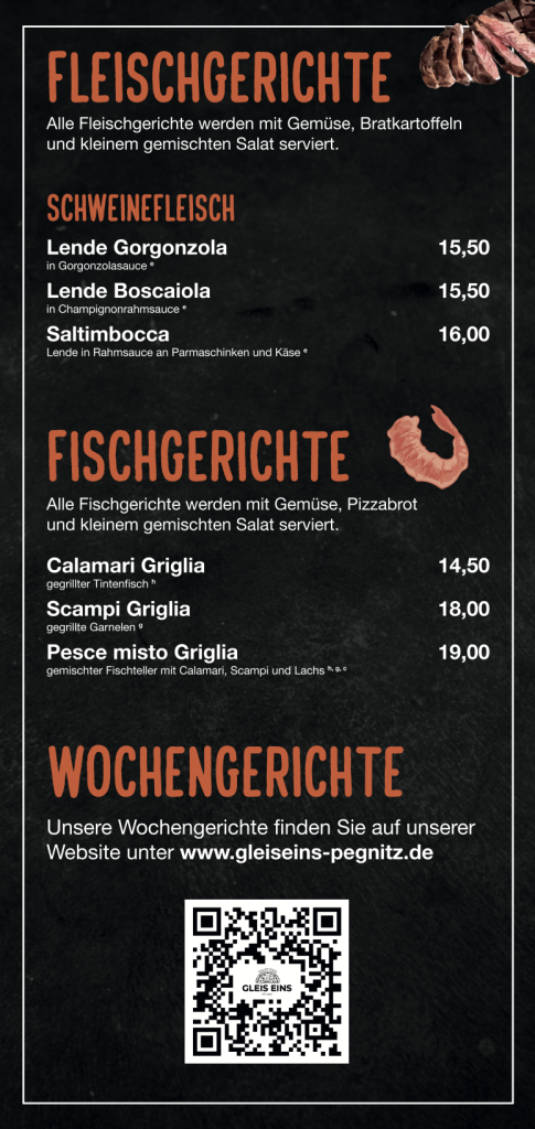 GLEIS EINS Pegnitz – Pizza und Pasta in Pegnitz